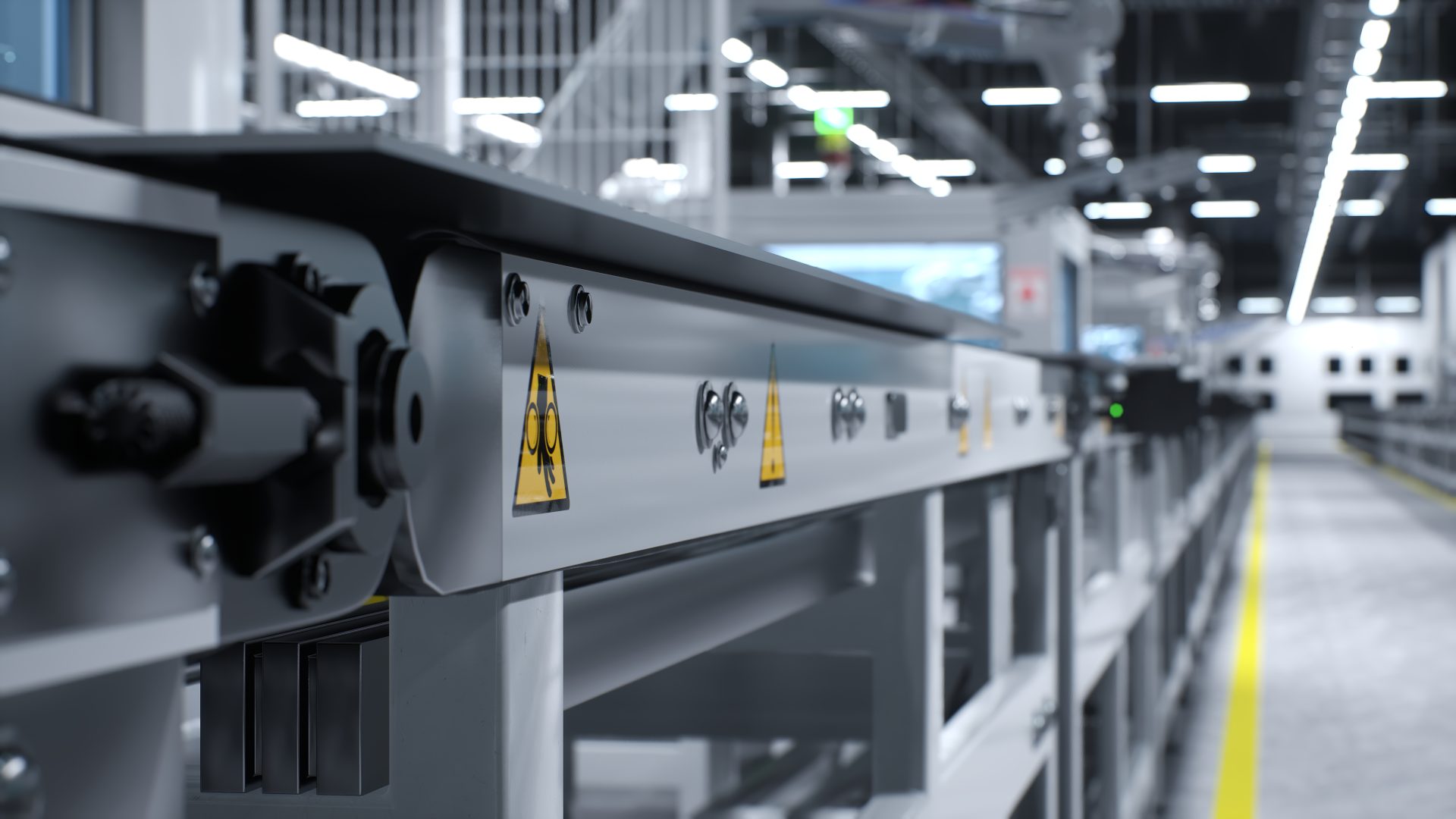 Industrial conveyor belts in bottling lines
